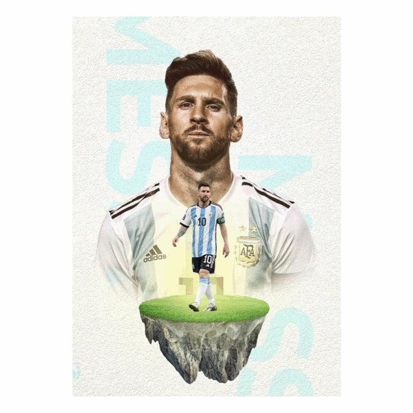 Walking With Leagues Messi Portrait Poster – CreateSA